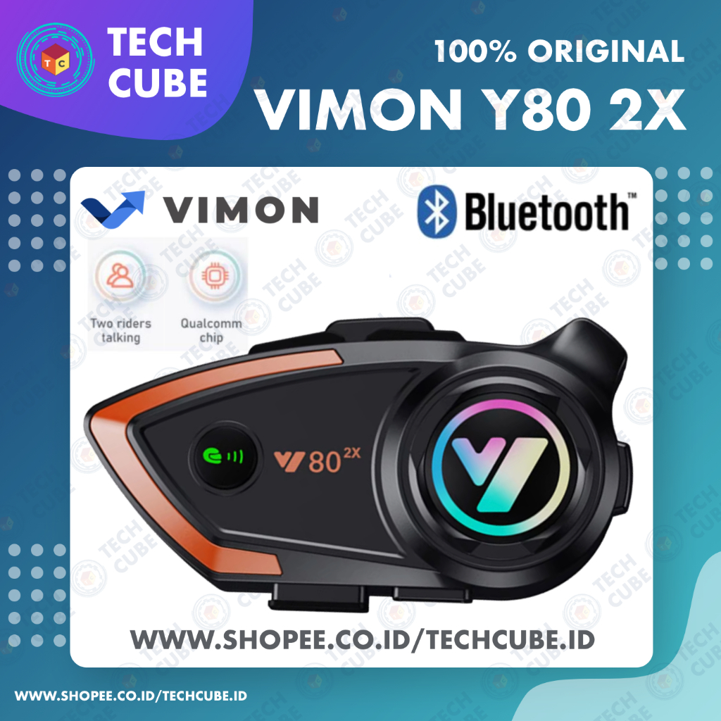 Jual VIMON Y80 2X Bluetooth Intercom Headset Helm 2 Rider Helmet Qualcomm Chip Alt EJEAS V6 PRO ...