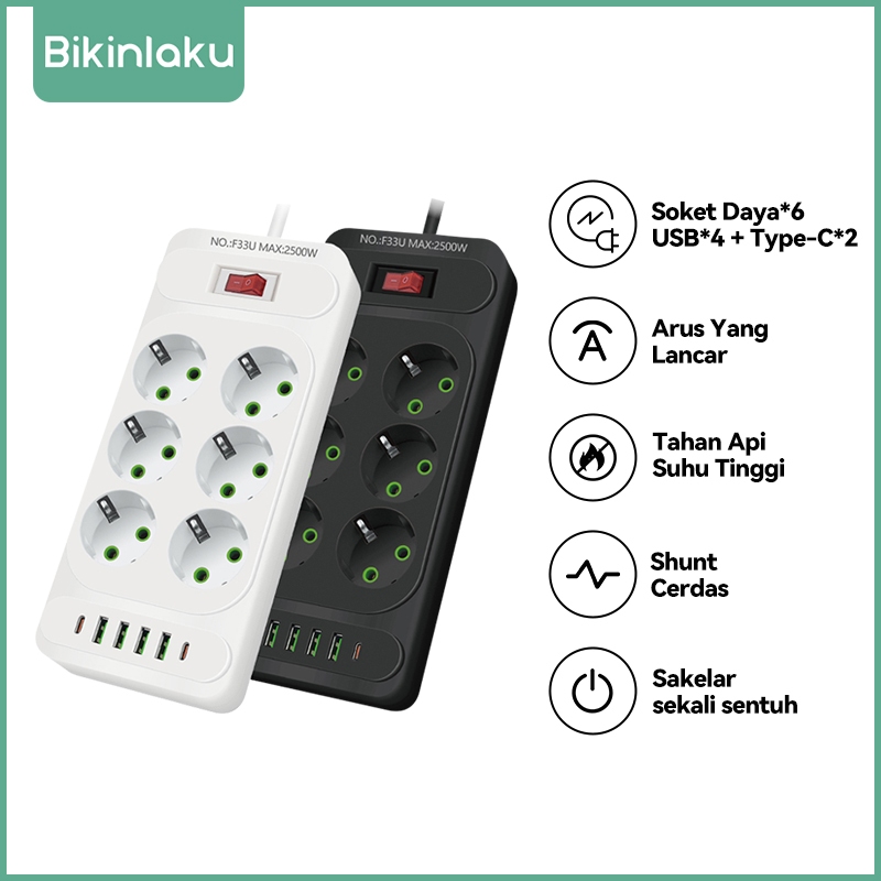 Jual Bikinlaku Stop Kontak Colokan Listrik 12 in1 USB+Type C Fast ...