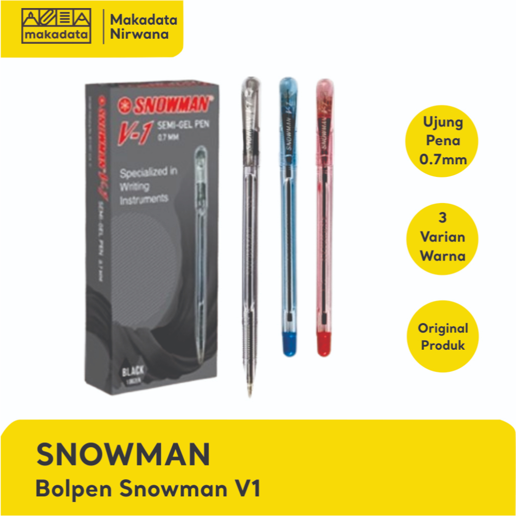Jual SNOWMAN BOLPEN/PULPEN/BOLLPOINT V1 (1 PACK) | Shopee Indonesia