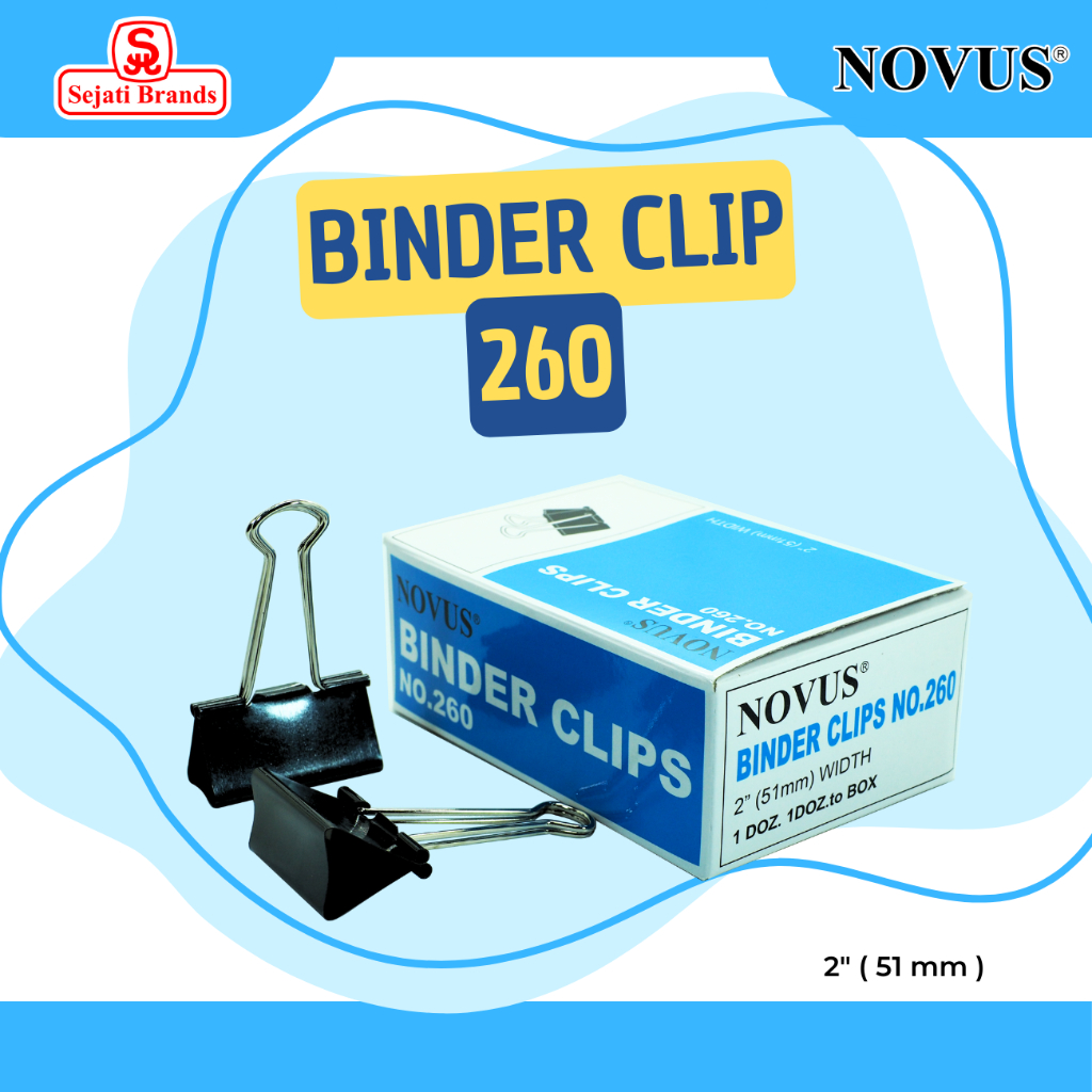 Jual NOVUS BINDER CLIP NO 260 51MM 2" PENJEPIT KERTAS KLIP KERTAS ...