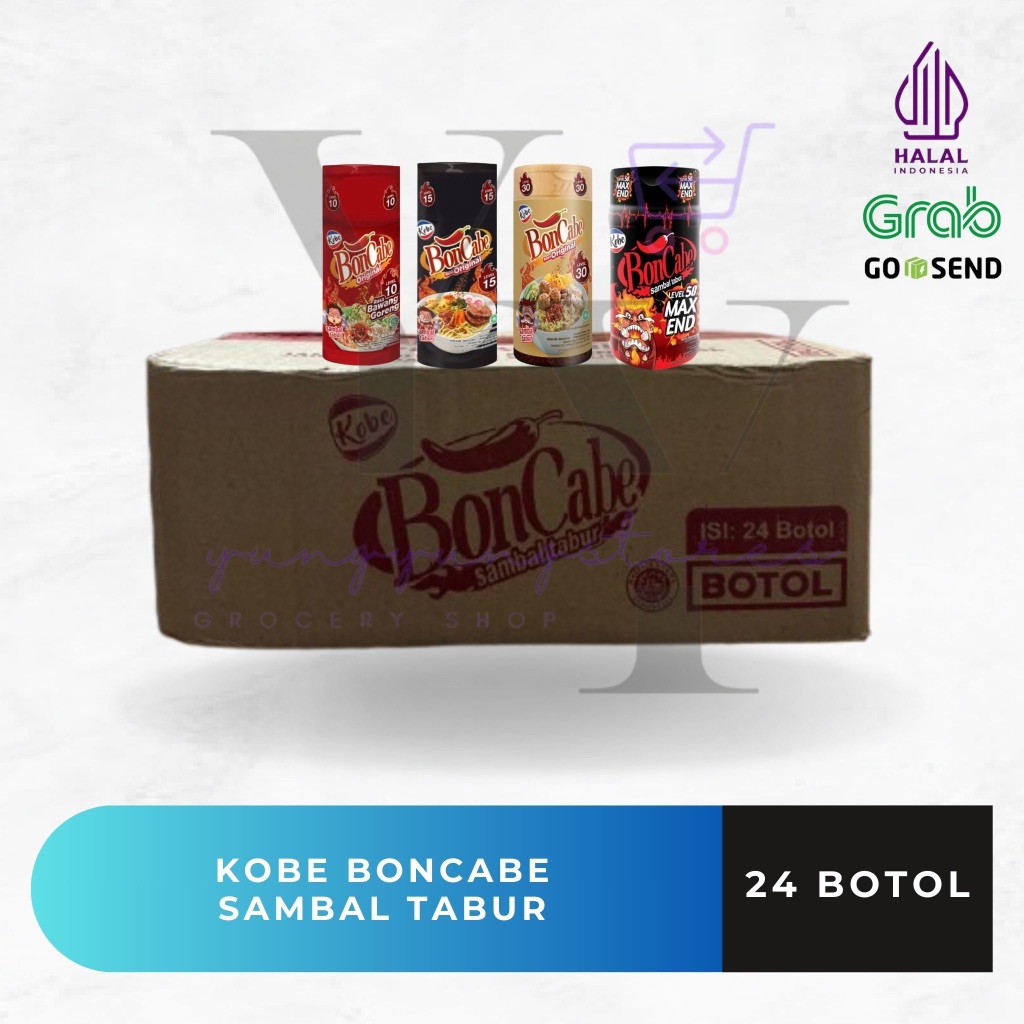 Jual 1 Dus Isi 24 Botol Kobe Boncabe Sambal Tabur Original Botol Level ...