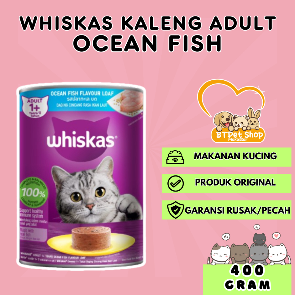 Jual WHISKAS Can Ocean Fish 400 Gr - Makanan Kucing Basah Kaleng ...