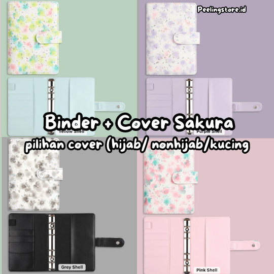 Jual Binder + Cover Binder A6 Motif Bunga Sakura A6 Sinking Fund ...