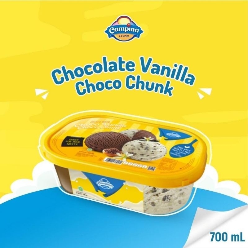Jual es krim campina 700 ml chocolate vanila choco chunk | Shopee Indonesia