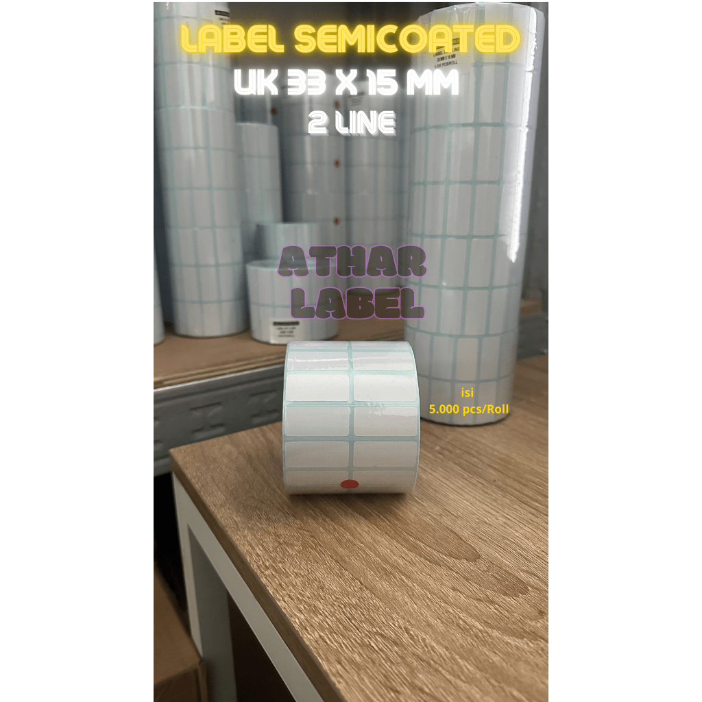 Jual MURAH STICKER LABEL BARCODE 33 X 15 MM 2 LINE | 33 X 15 MM 2 LINE ...