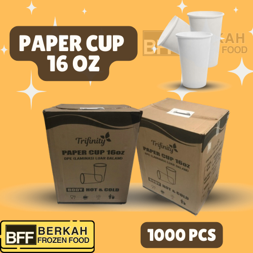 Jual Gelas Minuman Paper Cup 16 Oz/ 1 Box, Gelas Kertas 1000 Pcs ...