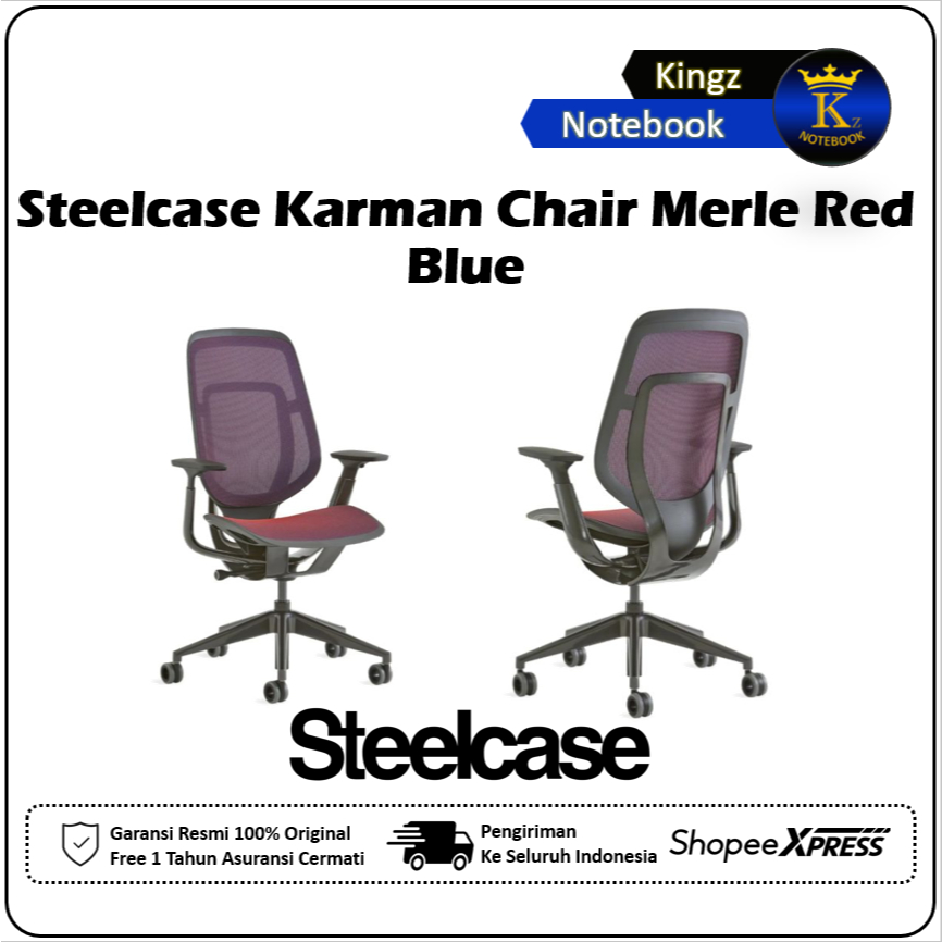 Jual Kursi Kantor Steelcase Karman Chair Merle Red Blue Ergonomic Chair ...