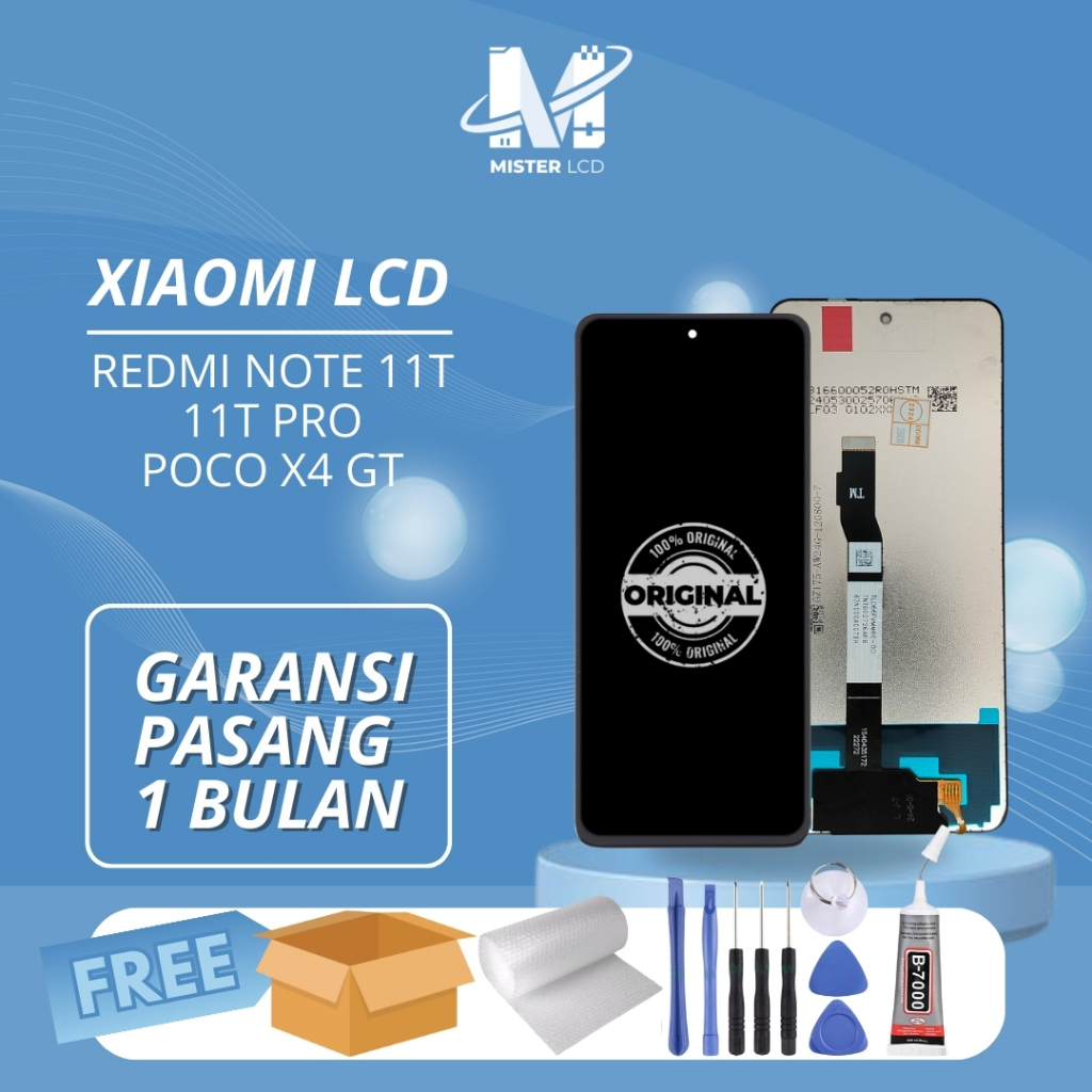 Jual LCD XIAOMI REDMI NOTE 11T / 11T PRO / POCO X4 GT FULLSET ORIGINAL FREE LEM + OPENING SET ...
