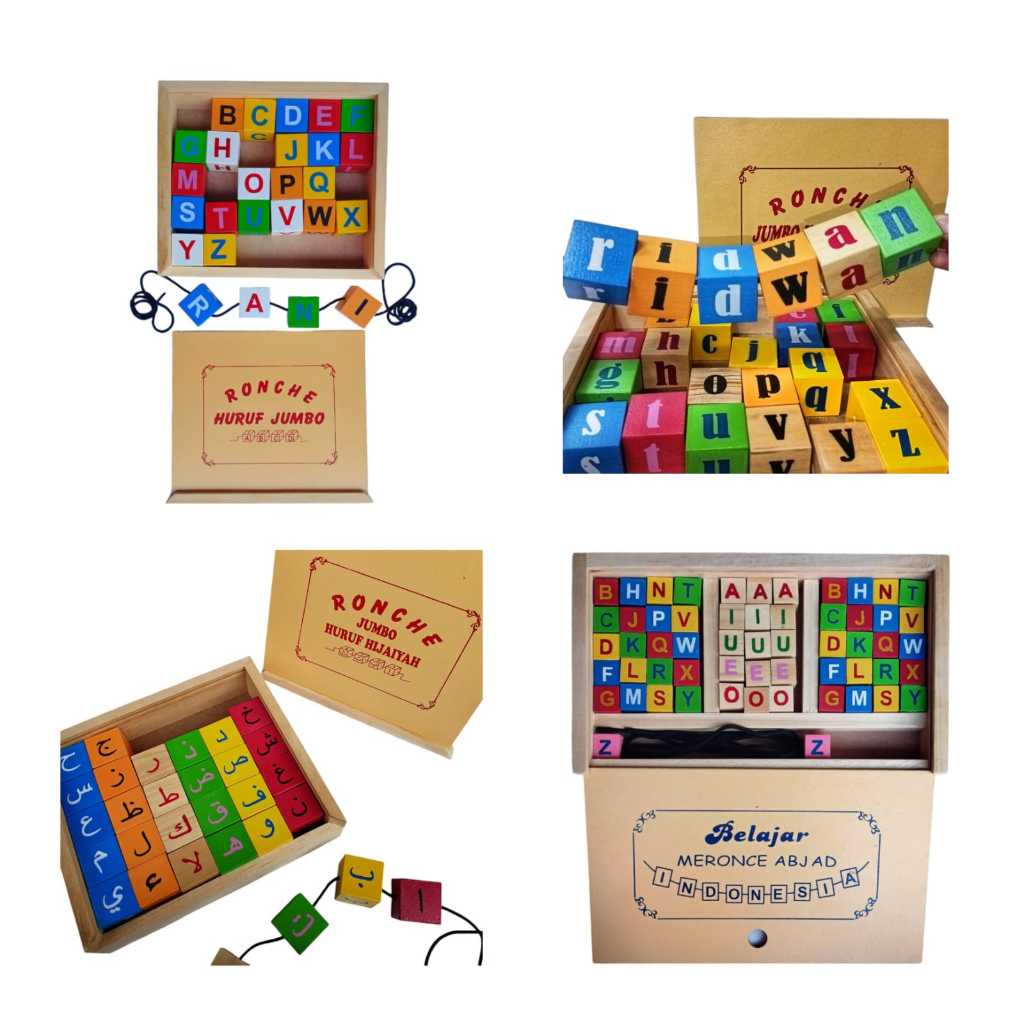 Jual Mainan Kayu Edukasi Anak Ronche Huruf Alfabet Hijaiyah Jumbo ...