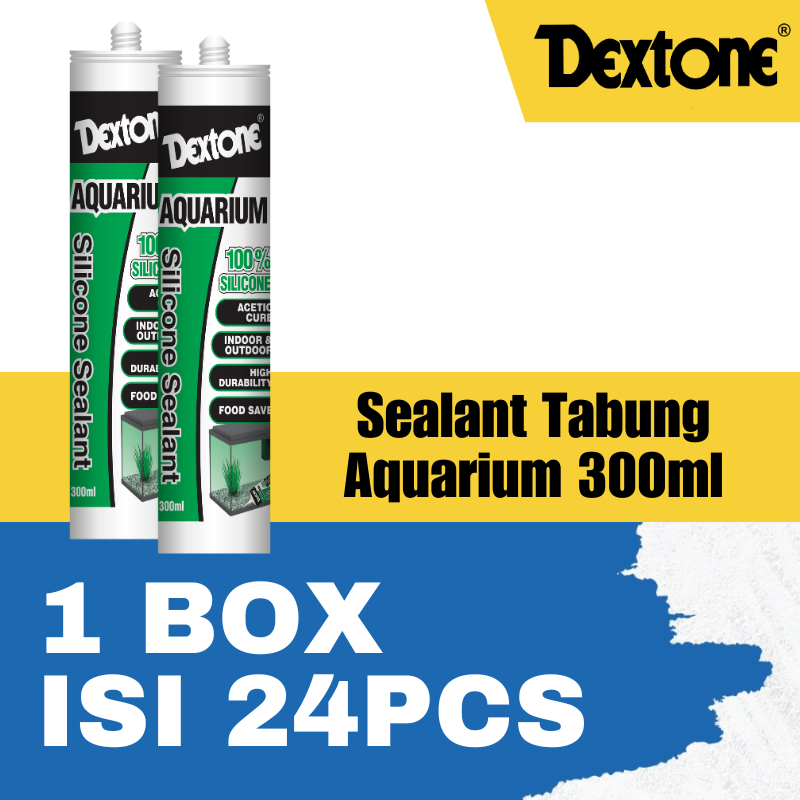 Jual Lem Kaca Silicone Sealant Tabung Aquarium 300 ml DEXTONE/Lem ...