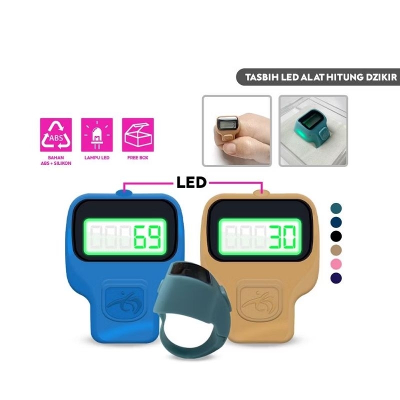 Jual Tasbih LED digital Model Cincin (free kotak) / Tasbih Digital LED ...