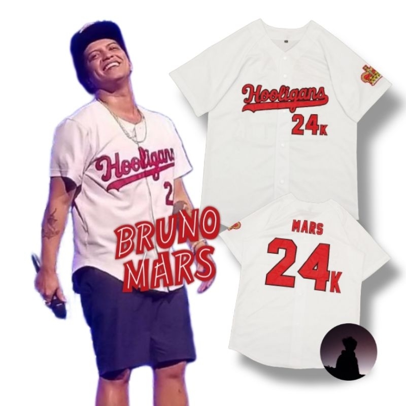 Jual Jersey Baseball HOOLIGANS MARS24K custom BRUNO MARS | Shopee Indonesia