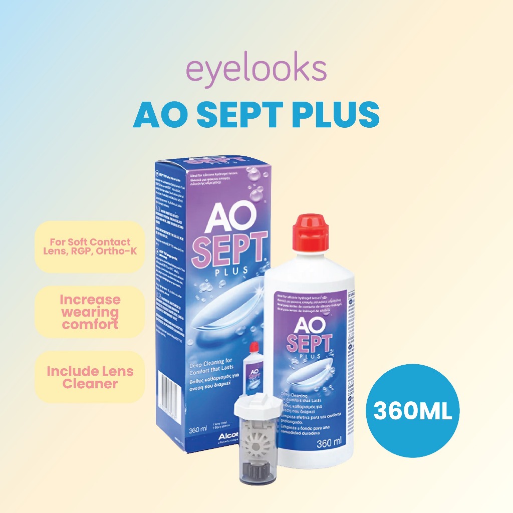 Jual EYELOOKS - AOSEPT PLUS 360ML MULTI PURPOSE SOLUTION AIR SOFTLENS | Shopee Indonesia