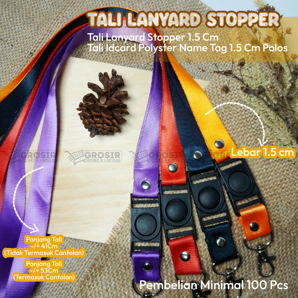 Jual TALI LANYARD STOPPER 1.5cm / Tali Lanyard Stopper 1.5Cm Tali Id ...