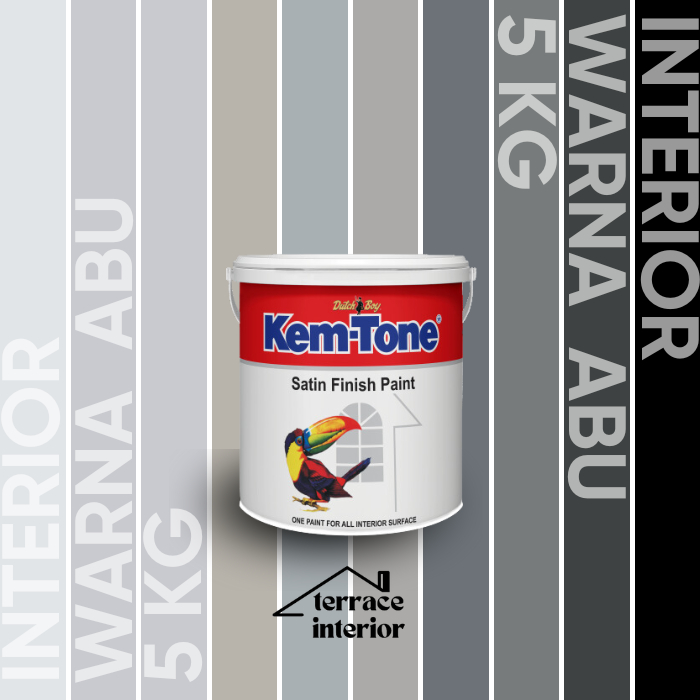 Jual Cat Tembok Kemtone Interior Warna Abu 5 Kg | Shopee Indonesia