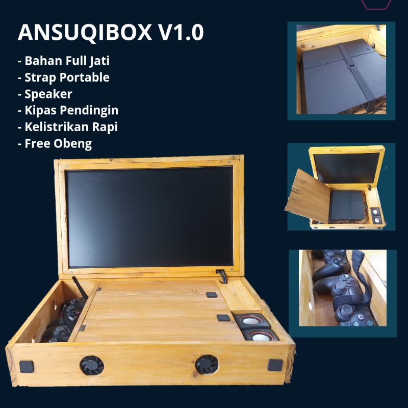Jual ANSUQIBOX V1.0 PS3 PS4 PS5 PORTABLE PLAYBOX BAHAN JATI BELANDA ...