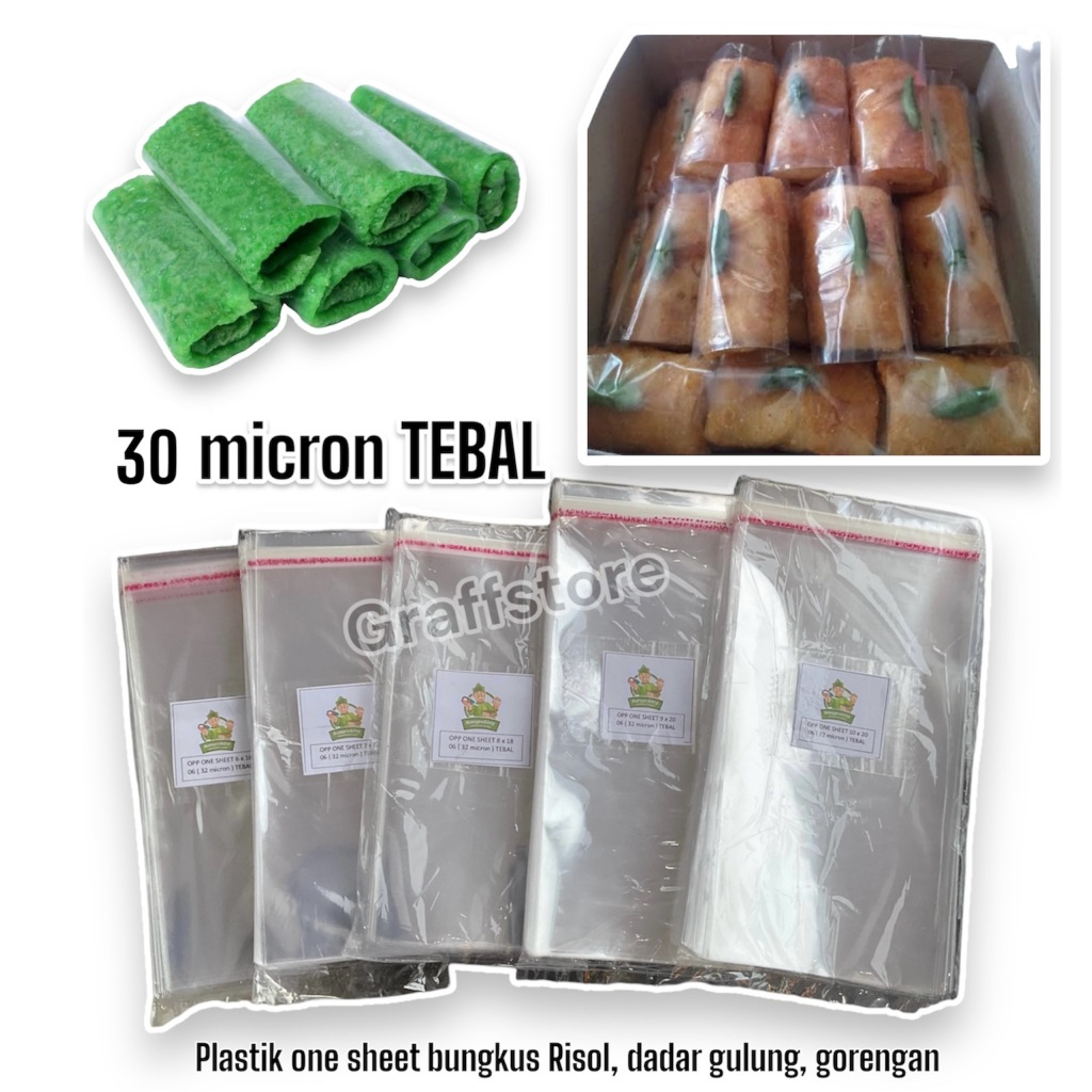 Jual Plastik OPP One Sheet Selapis Selembar Risoles Kue 6x18 7x18 8x18 9x20 10x20 PLastik Risol ...