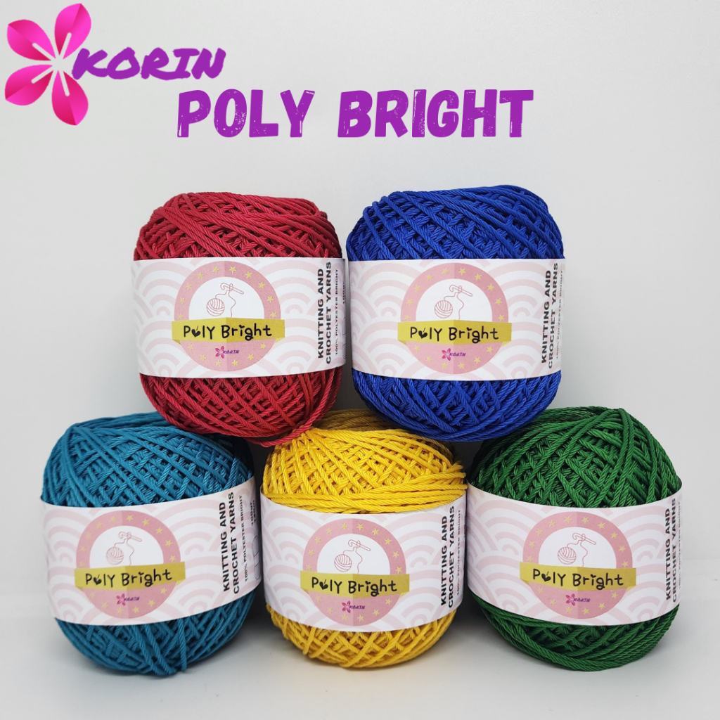 Jual [100gr] Benang Rajut POLY BRIGHT/ Poly Kilap / Polyester / Poli ...