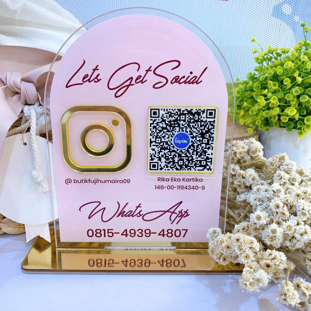 Jual [GIANTPALACE] Business Social Media Sign Instagram Acrylic Akrilik ...