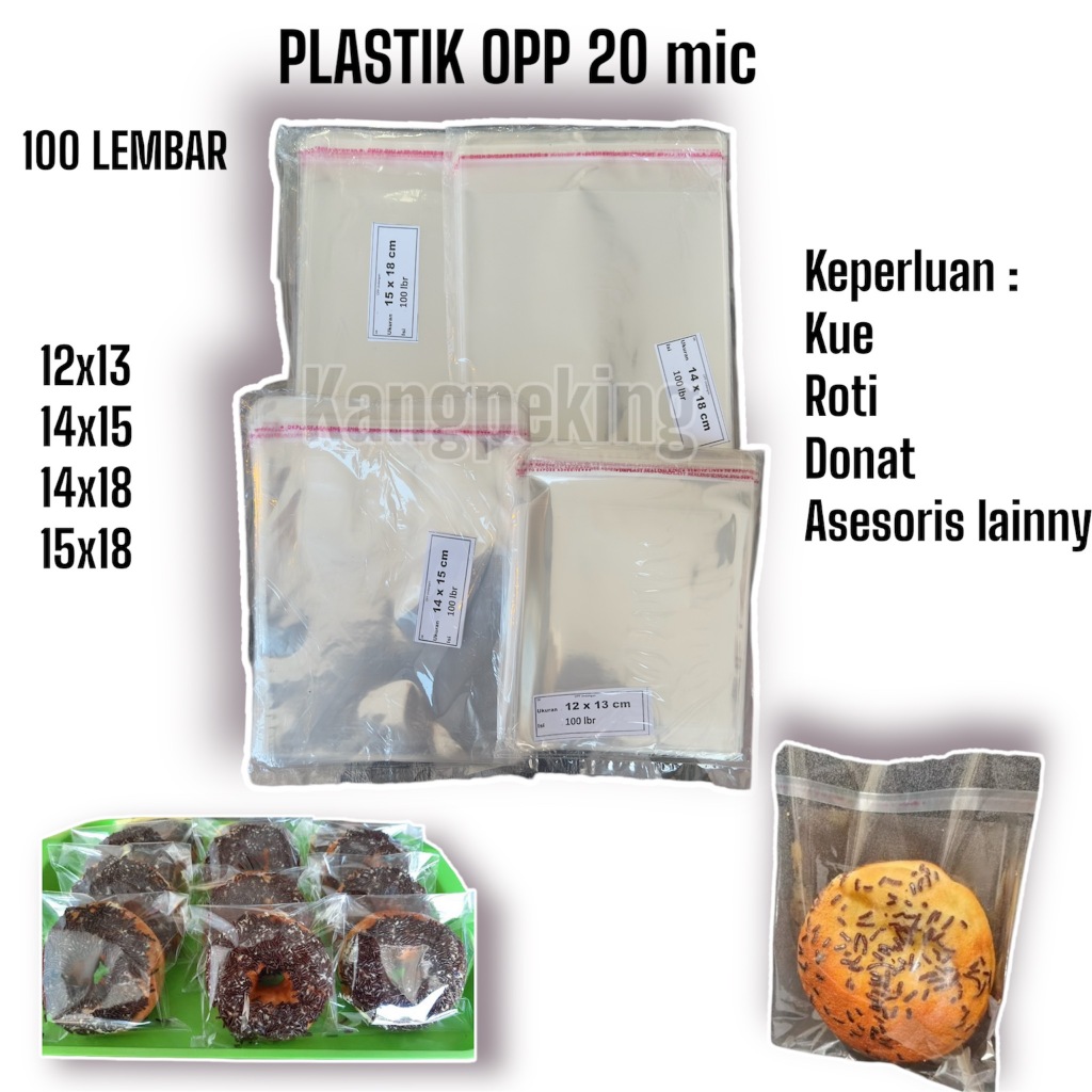Jual PLASTIK OPP 12x13 14x15 14x18 15x18 Plastik bungkus ROTI DONAT KUE ...