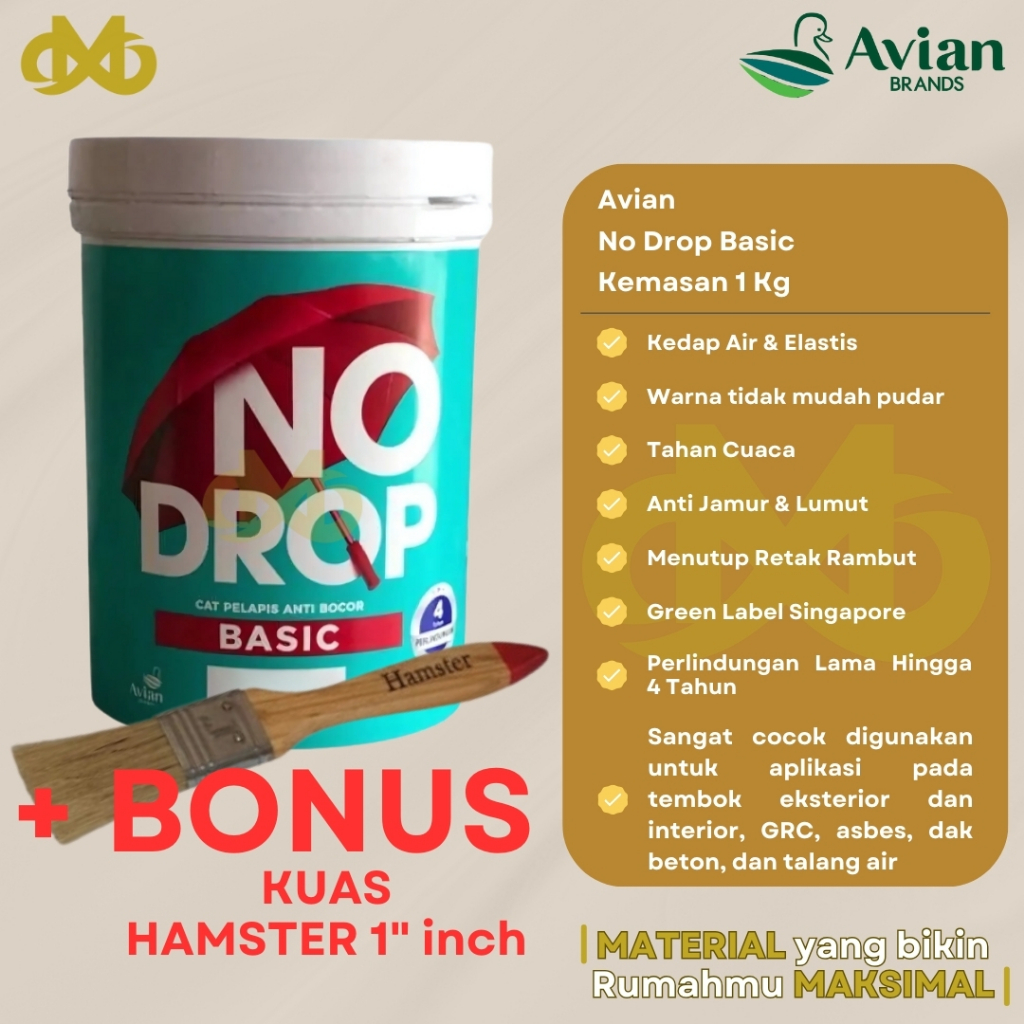 Jual Avian | No Drop Basic Cat Pelapis Anti Bocor | 1 Kg | Shopee Indonesia