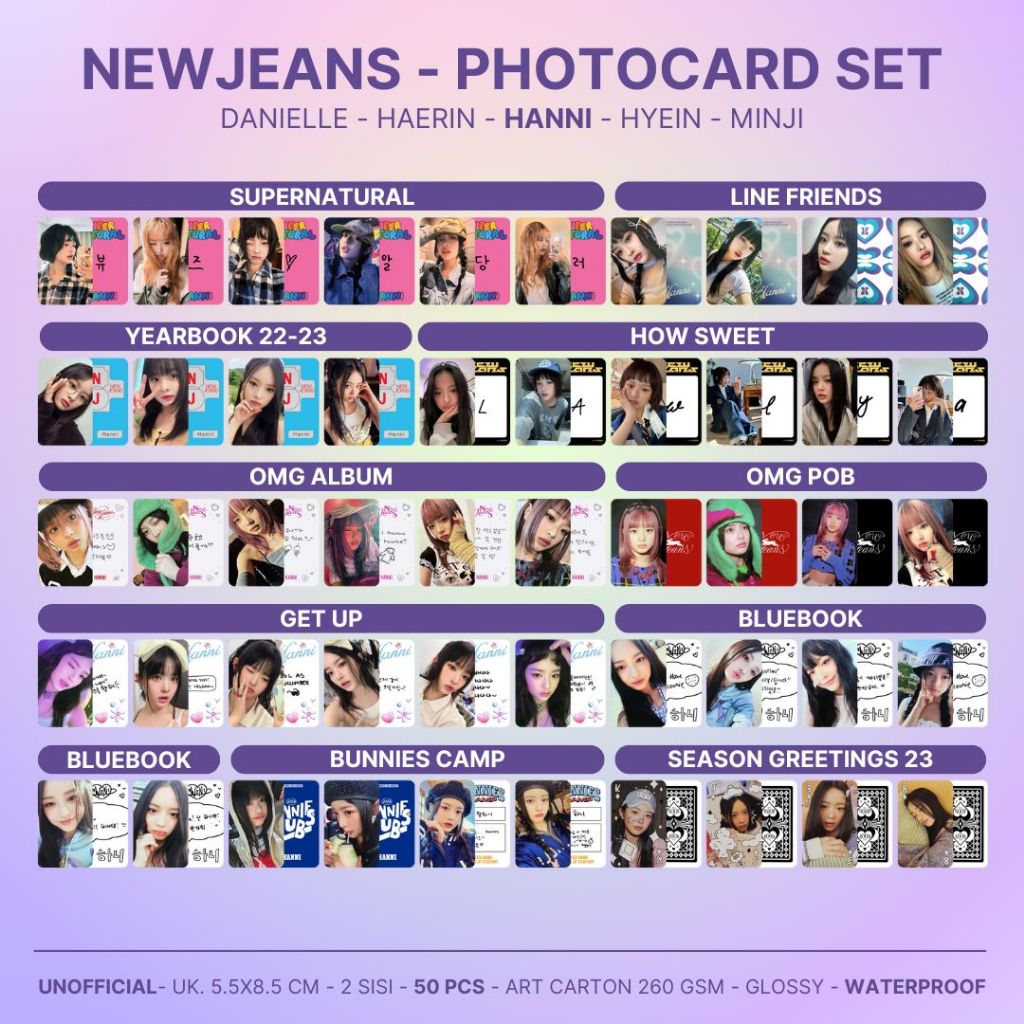 Jual Isi 50 Pcs photocard new jeans newjeans album premium pc danielle haerin hanni hyein minji ...