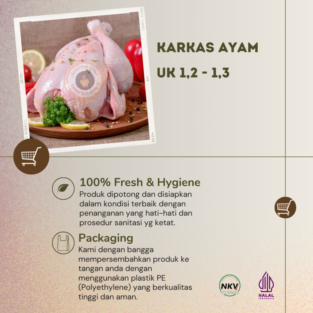 Jual Karkas Ayam Fresh Ukuran 1.2-1.3kg | Shopee Indonesia