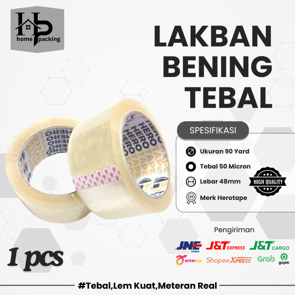 Jual LAKBAN HERO TAPE BENING 90 YARD ECONOMIS 45MM 1 PCS | Shopee Indonesia