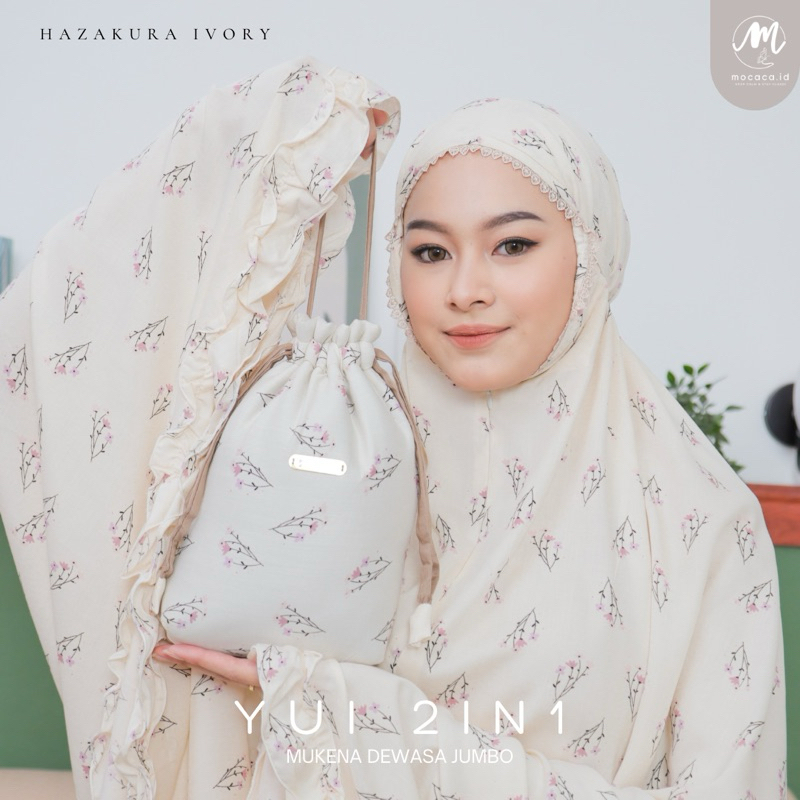 Jual mocaca.id - Mukena Jumbo 2in1 YUI Hazakura ivory machiato cream bw ...