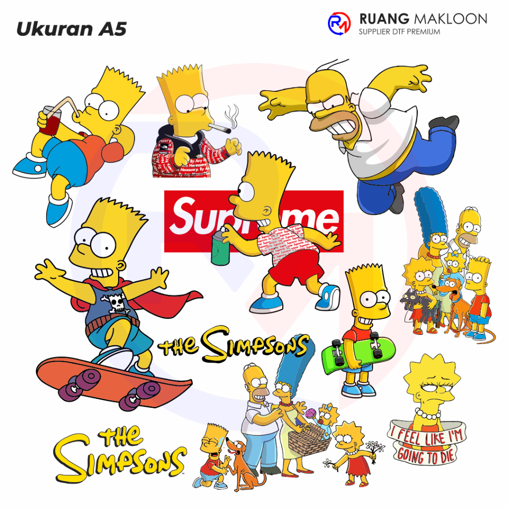 Jual Sablon Setrika Sablon DTF Satuan A5 The Simpsons - SIAP PRESS ...