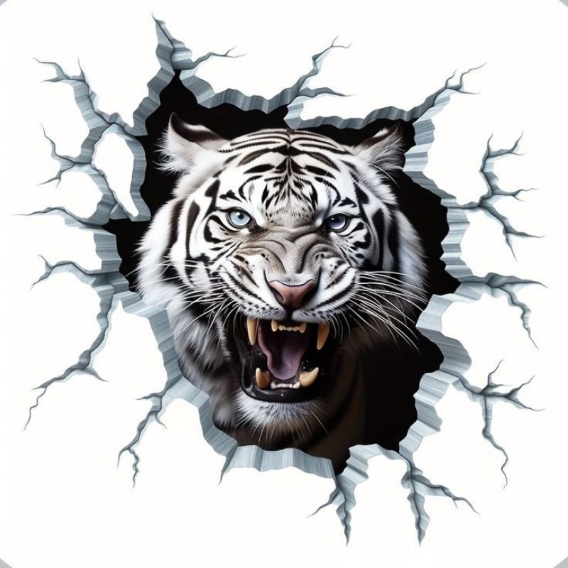 Jual stiker gambar macan putih size 20x20 cm | Shopee Indonesia