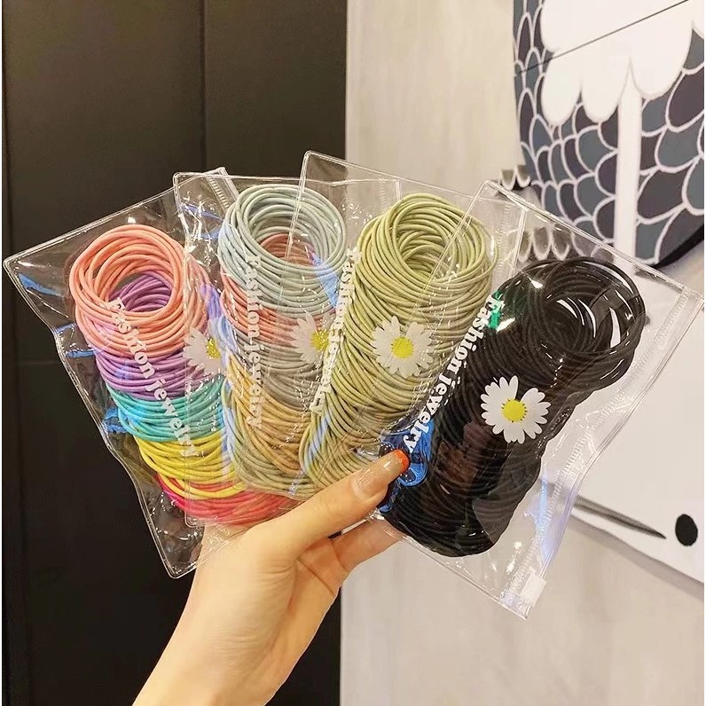 Jual 100PC-IKAT RAMBUT ELASTIS KOREA-IKAT RAMBUT SIMPEL-P100 | Shopee ...