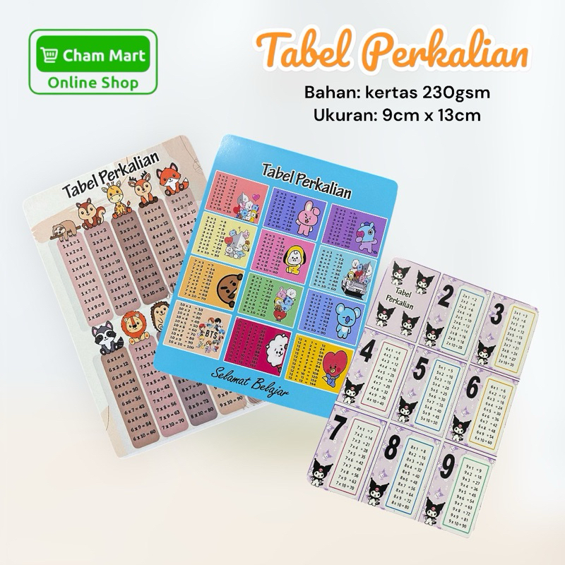 Jual tabel perkalian bisa custom gambar | Shopee Indonesia