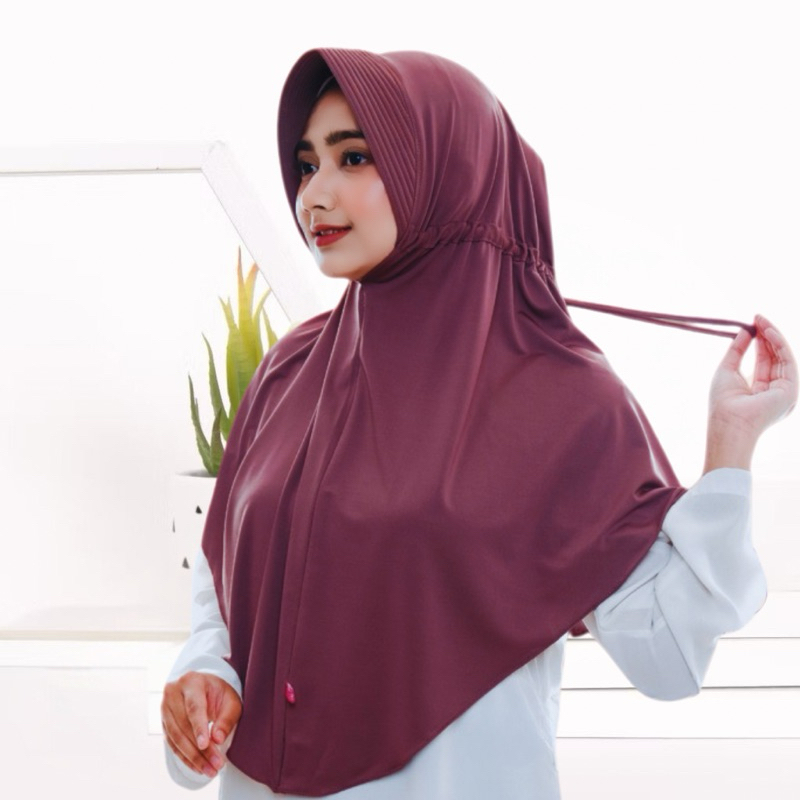 Jual Hijab Bergo Hamidah Serut Belakang Kaos Jersey Premium Jilbab Serut Jokowi Jersey Premium ...