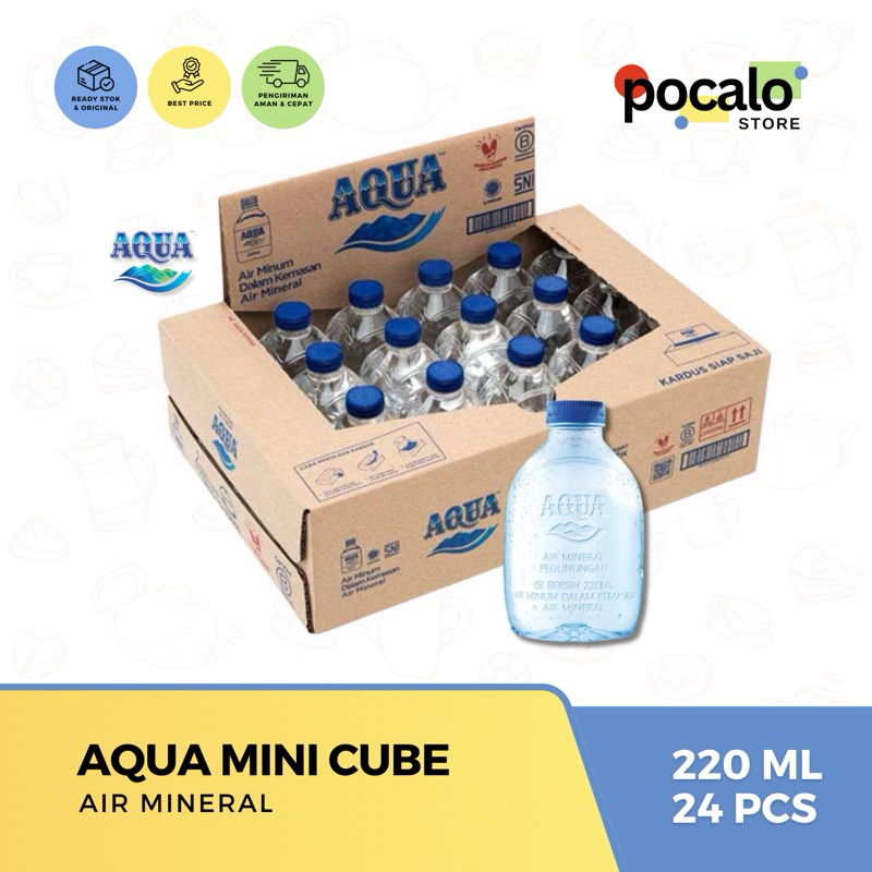 Jual Aqua Mini Cube 220ML ( 24 pcs ) | Shopee Indonesia