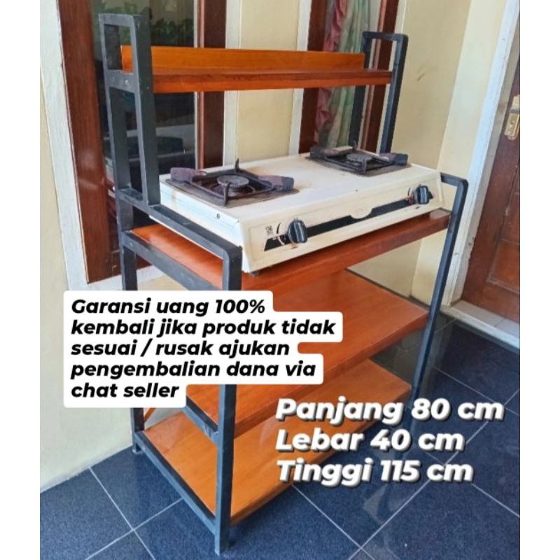 Jual MEJA KOMPOR DUA TUNGKU RAK OVEN DAN RAK MICROWAVE COD | Shopee ...