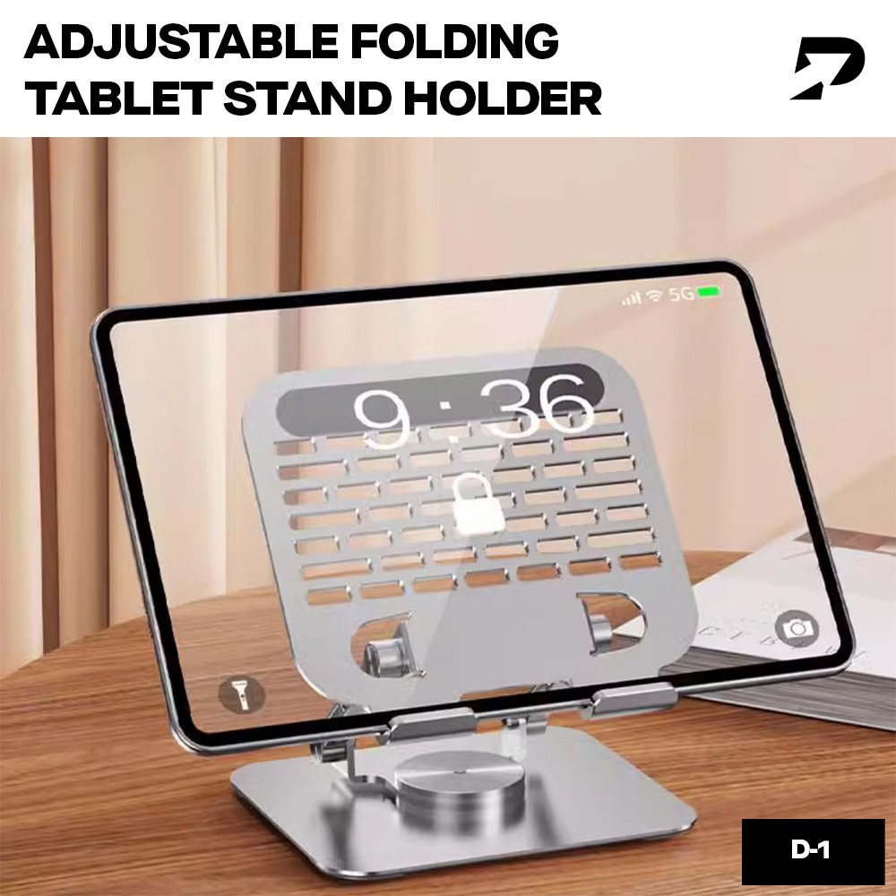 Jual ADJUSTABLE FOLDING TABLET STAND HOLDER 360 DEGREES ROTATION D-1 ...