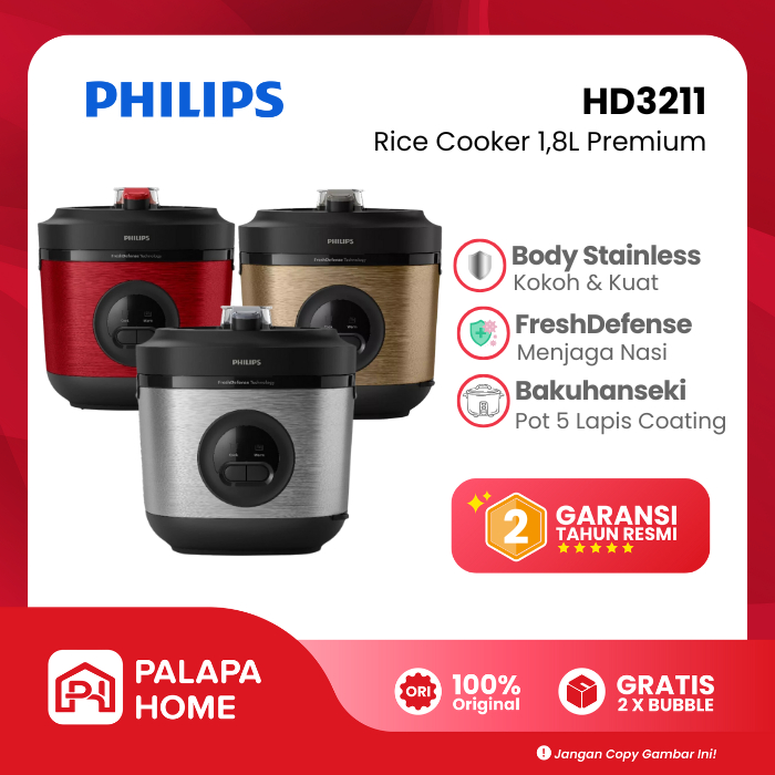 Jual Philips Rice Cooker 1,8 Liter Bakuhanseki Pot Low Watt Penanak ...