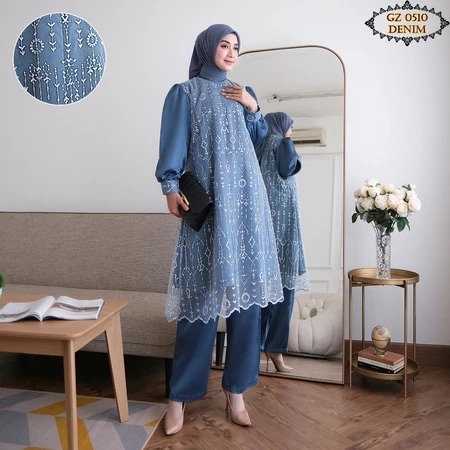 Jual LAURAA ONE SET BRUKAT Setelan Celana Brukat Tille/ Setcel Brukat ...
