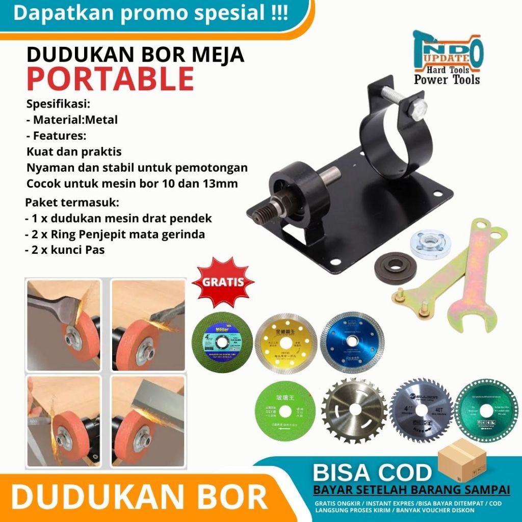 Jual Stand Holder Mesin Bor Meja Tangan Drill Dudukan Bor Adaptor Stand ...