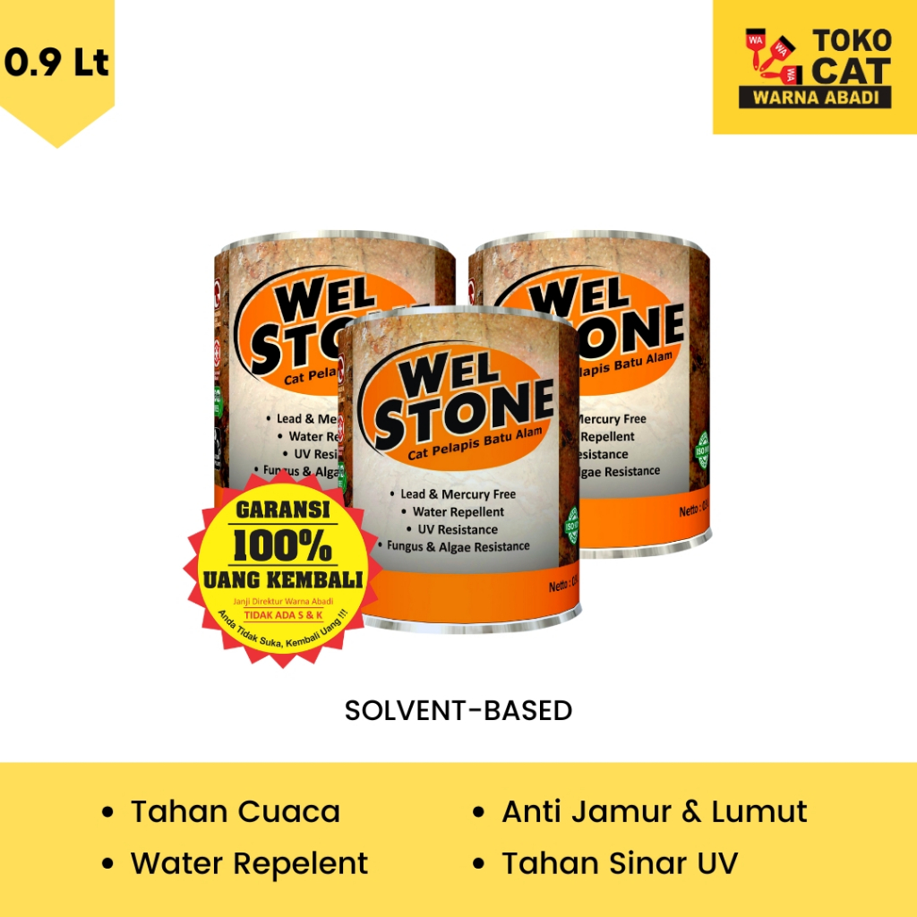 Jual CAT BATU ALAM WELSTONE TAMPILAN NATURAL KEMASAN 0.9 LITER | Shopee ...