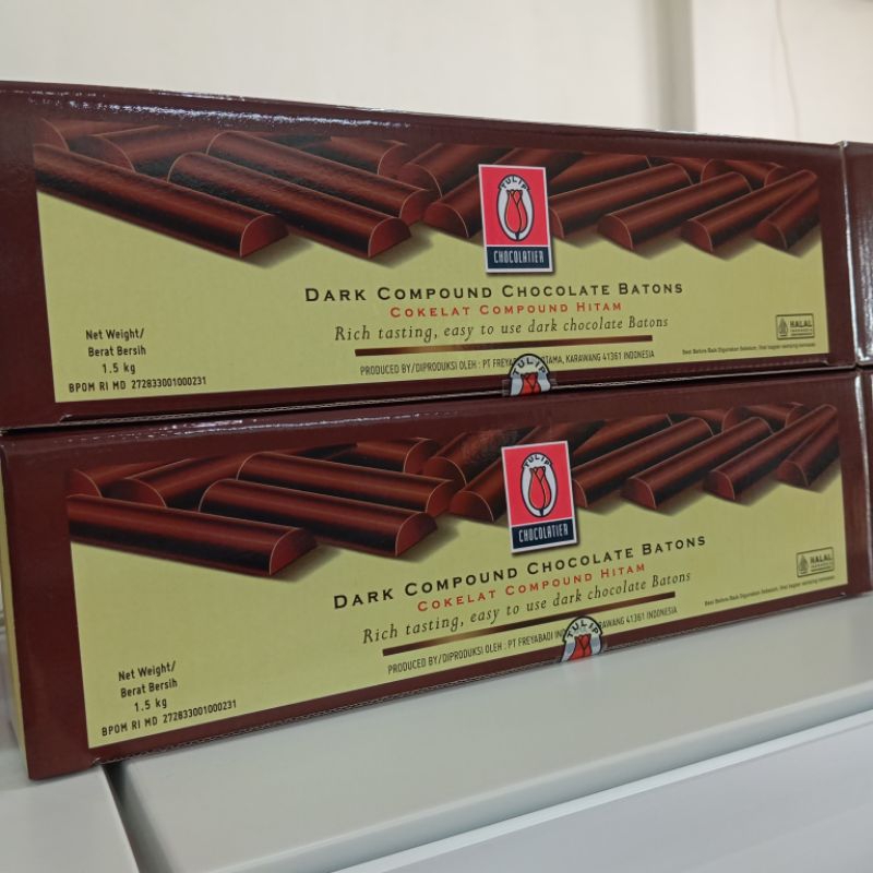 Jual Tulip Dark Compound Chocolate Batons Coklat Stick 1,5kg Topping ...