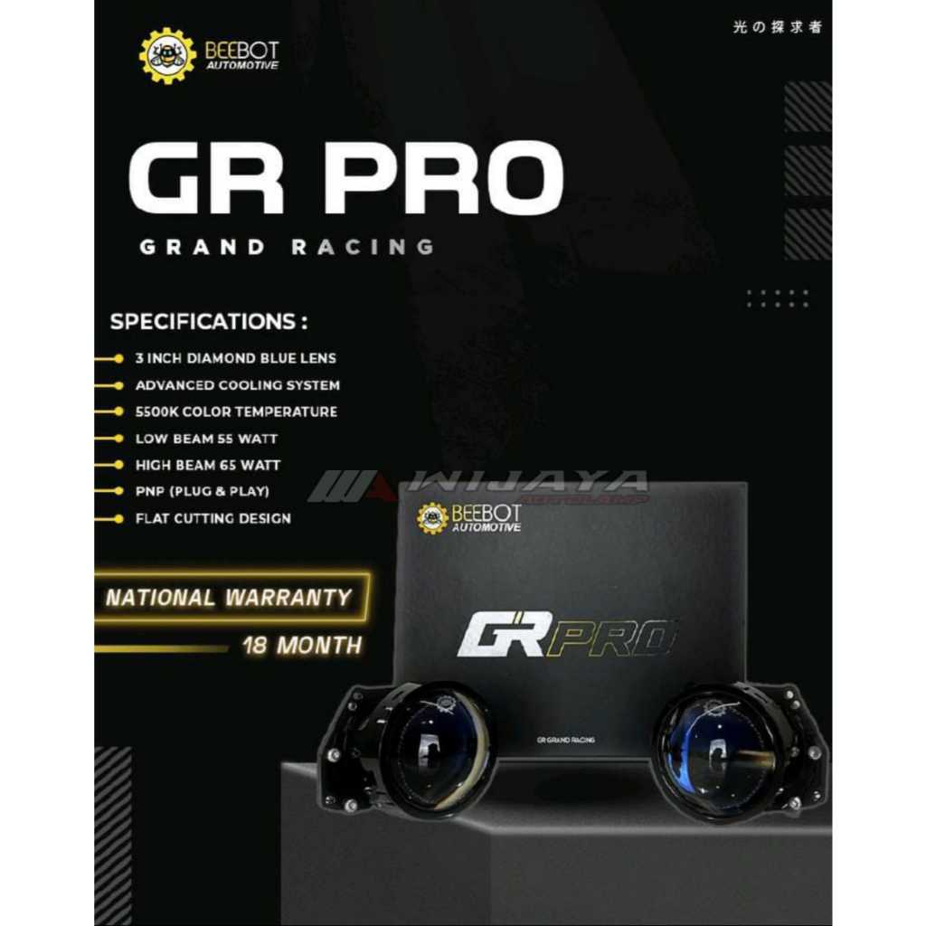Jual PROJECTOR BI-LED HEADLAMP GR PRO LENSA BLUE LENS 3 INCH BEEBOT ...