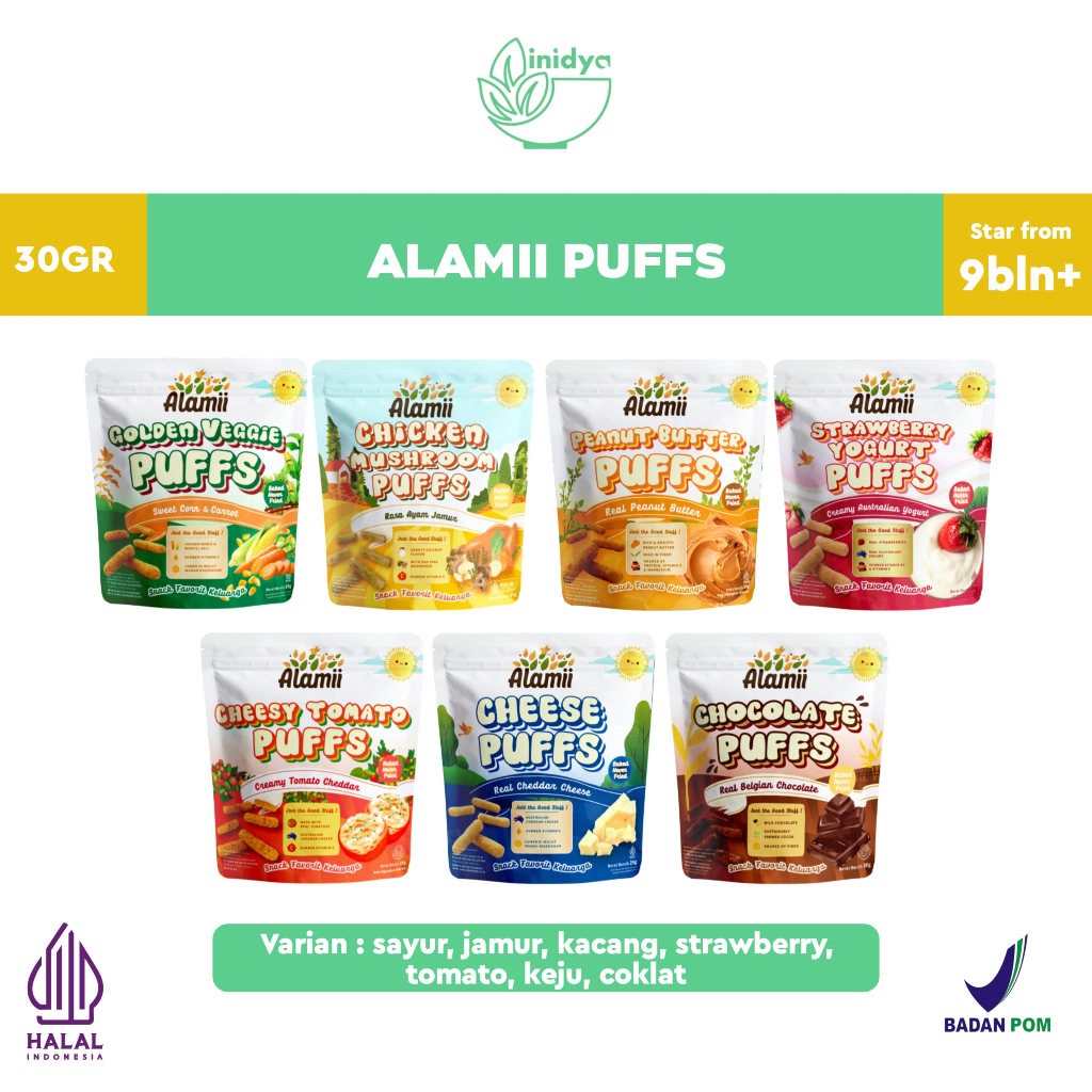 Jual ALAMII PUFFS 30gr | Snack Mpasi 9 Bulan | Cemilan Mpasi Bayi l ...