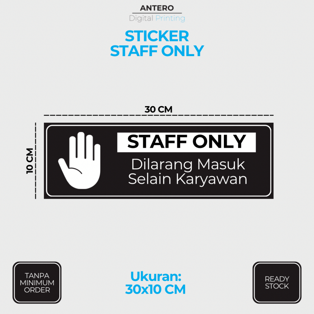 Jual STIKER STAFF ONLY | STIKER PETUNJUK STAFF ONLY | STIKER VINYL ...