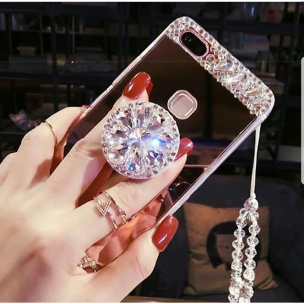 Jual Diamond Plated Mirror & Pop Socket Vivo V9 V27 V27E V29 V29E V30 ...