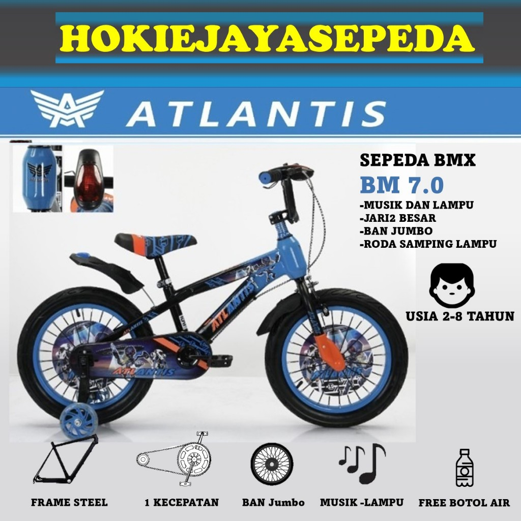 Jual Sepeda Anak BMX ATLANTIS BM 7.0 BAN JUMBO dengan MUSIK DAN LAMPU (anak usia 3-8 tahun ...