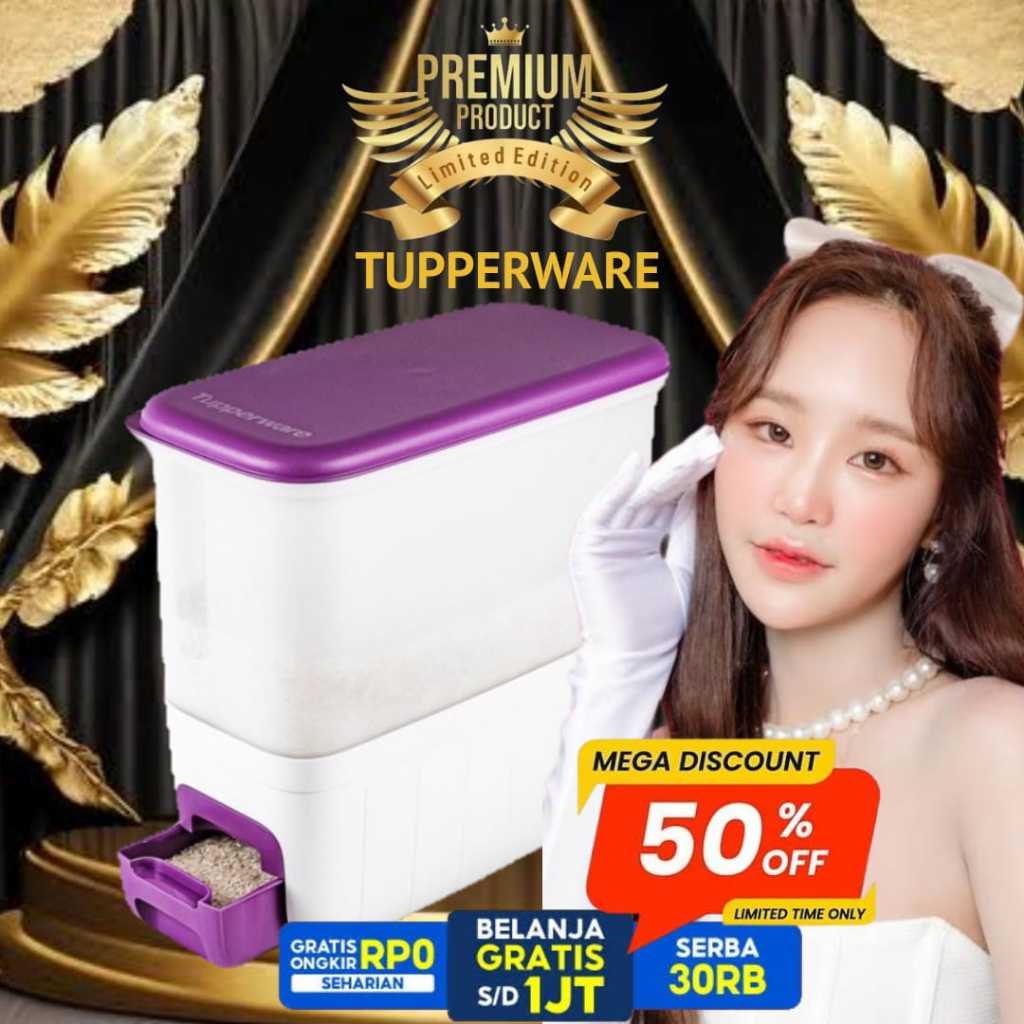 Jual Tupperware Rice Smart | Dispenser Beras 10 Kg Jumbo | Tempat ...