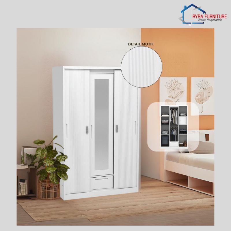 Jual PIRA - LINIO 3A SSL MWD LEMARI PAKAIAN BESI 3 PINTU SLIDING ...