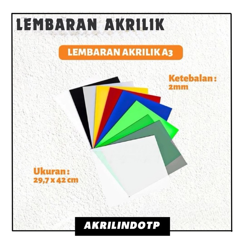 Jual Akrilik A3 Custom Warna Acrylic Sheet Lembaran Akrilik Clear ...